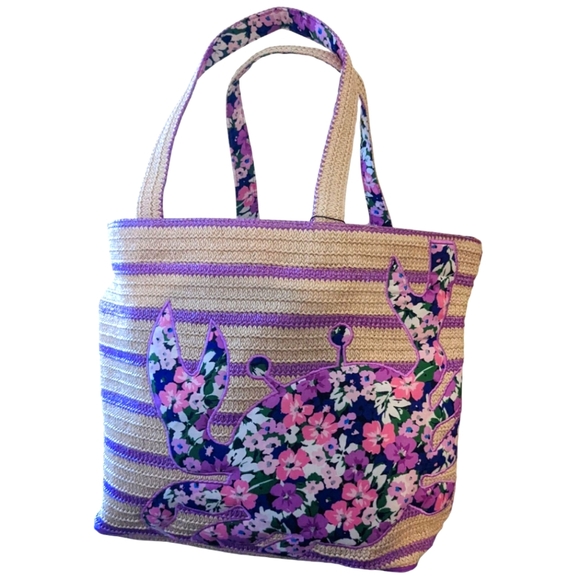 Vera Bradley | Bags | Nwt Vera Bradley Beach Tote Bag Seashore Purple ...